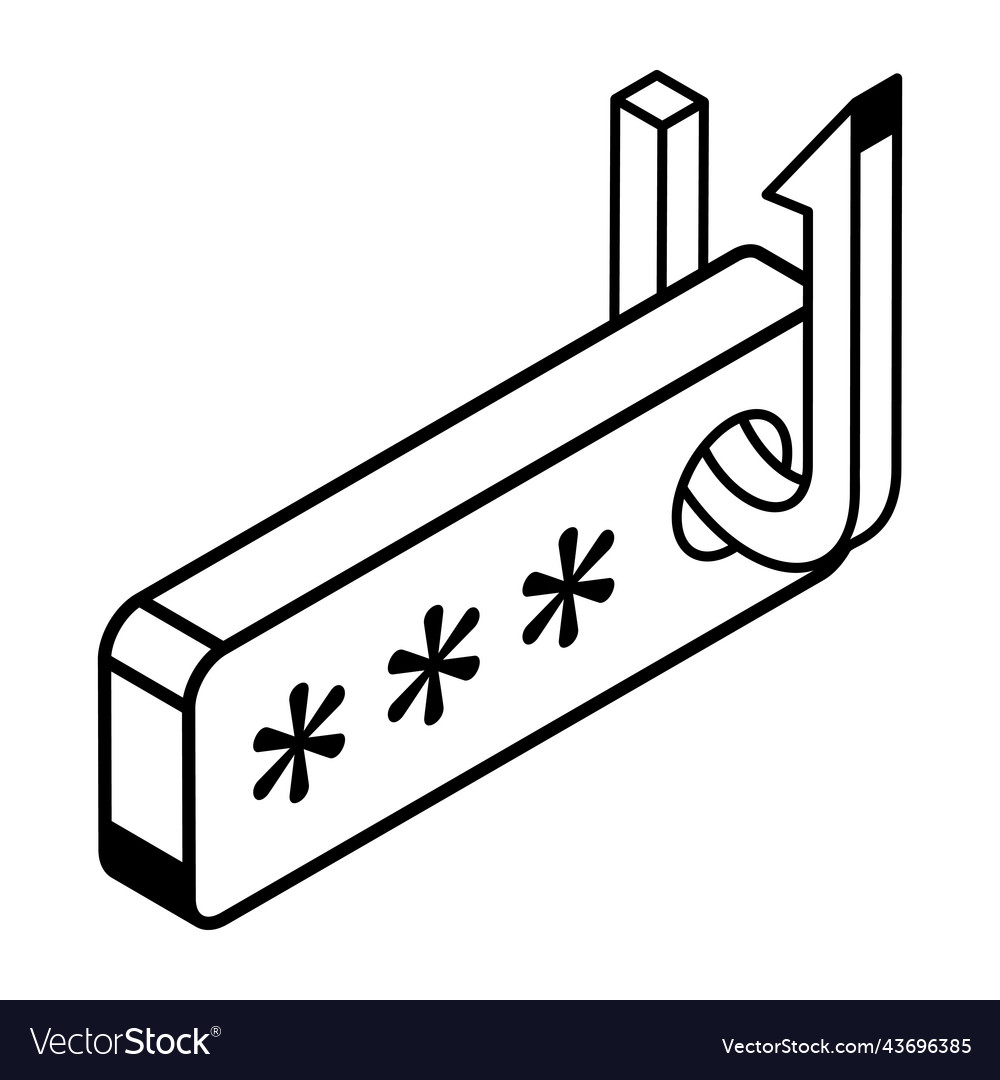 An Icon Of Password Phishing Line Editable Vector Image