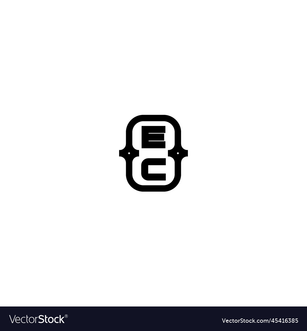 Ec line bold concept logo initial Royalty Free Vector Image