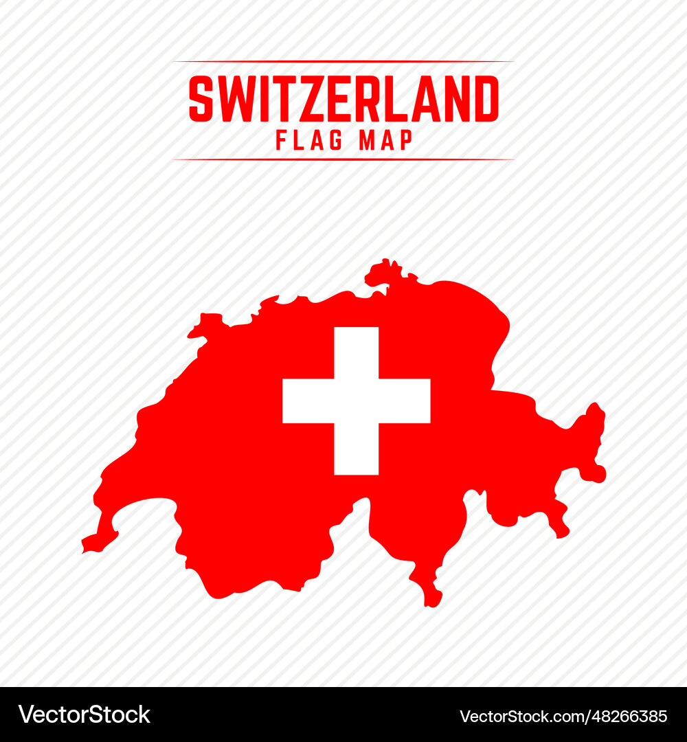 Flag map of switzerland Royalty Free Vector Image