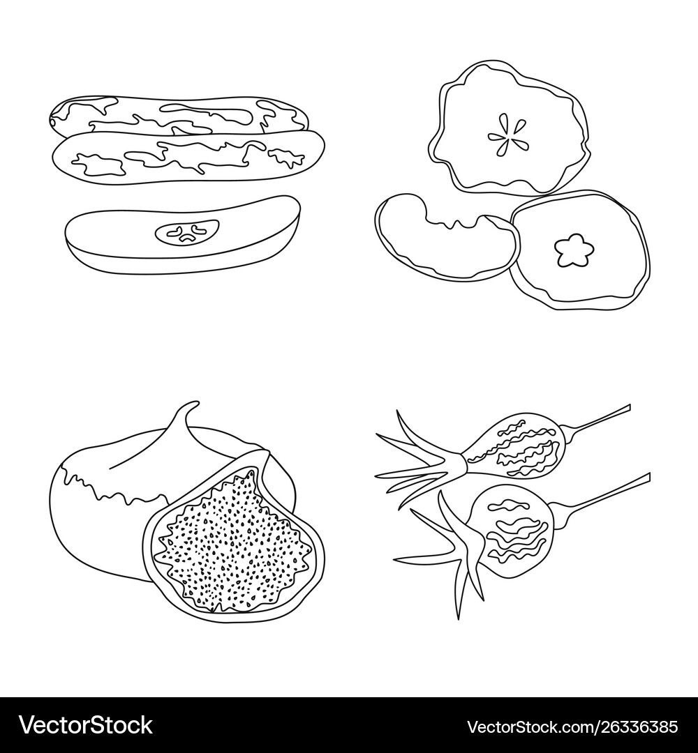 Isolated object food and raw logo collection Vector Image