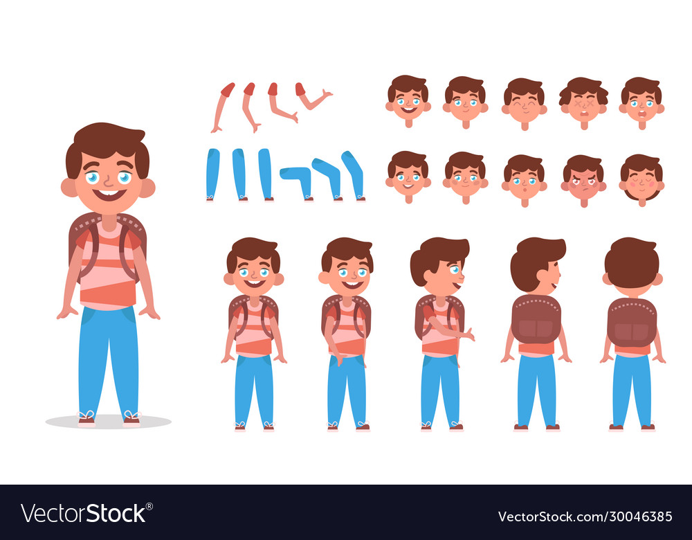 Little boy character constructor for animation Vector Image Little boy character constructor for animation Vector Image