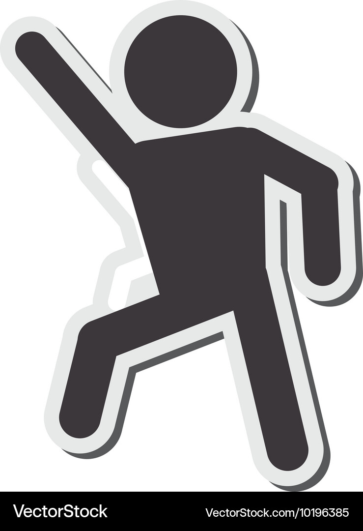 Man pictograph raising hand icon Royalty Free Vector Image