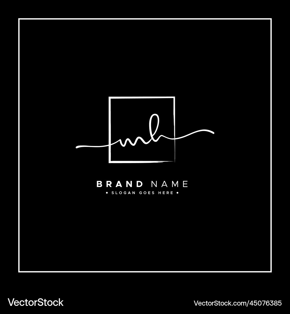 Ml handwritten signature logo - logo template Vector Image