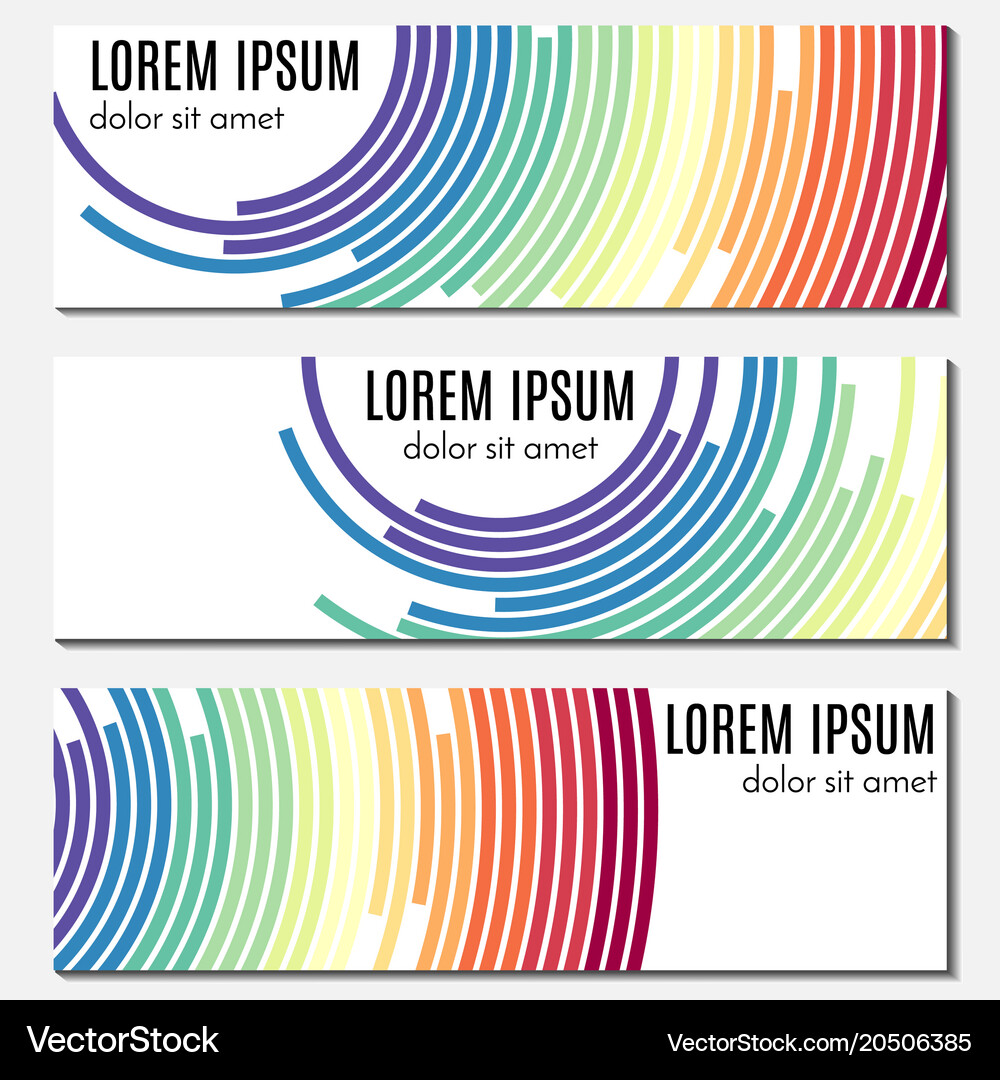 Set of colorful abstract header banners Royalty Free Vector