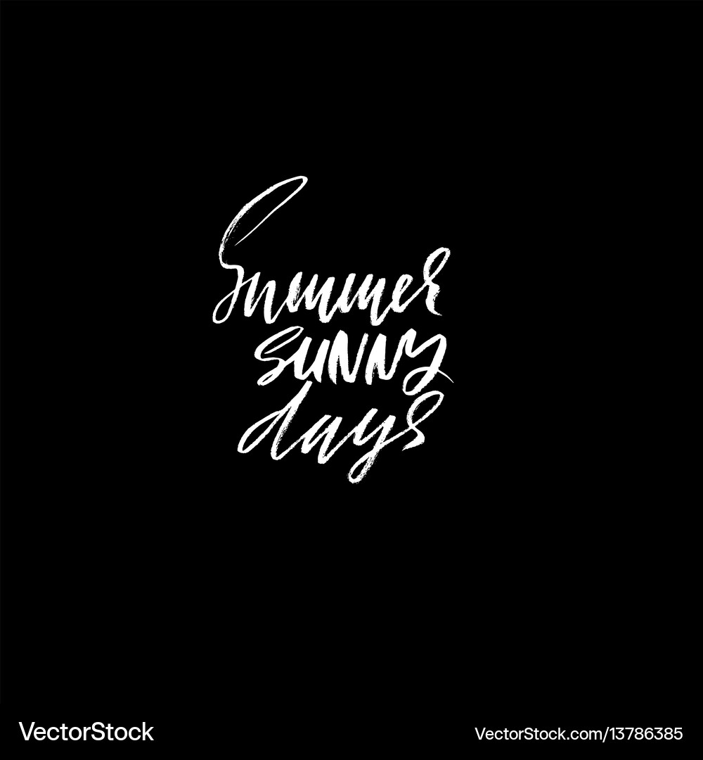 Summer sunny days hand drawn lettering Royalty Free Vector