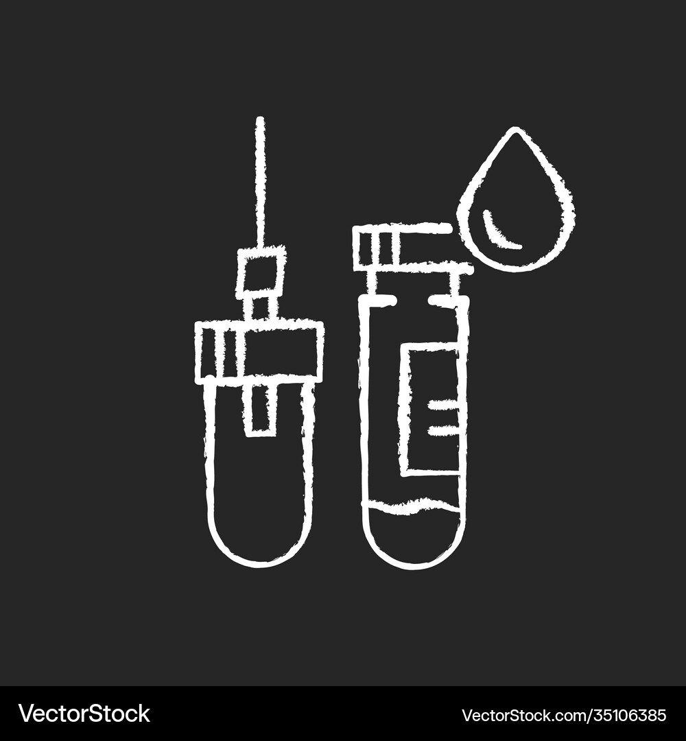 Vacuum test tubes chalk white icon on black Vector Image