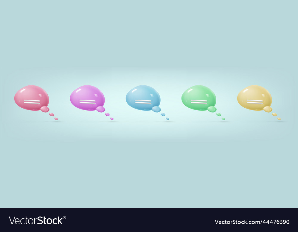 3d Speech Bubble Realistic Plastic Icon Speech Vector Image