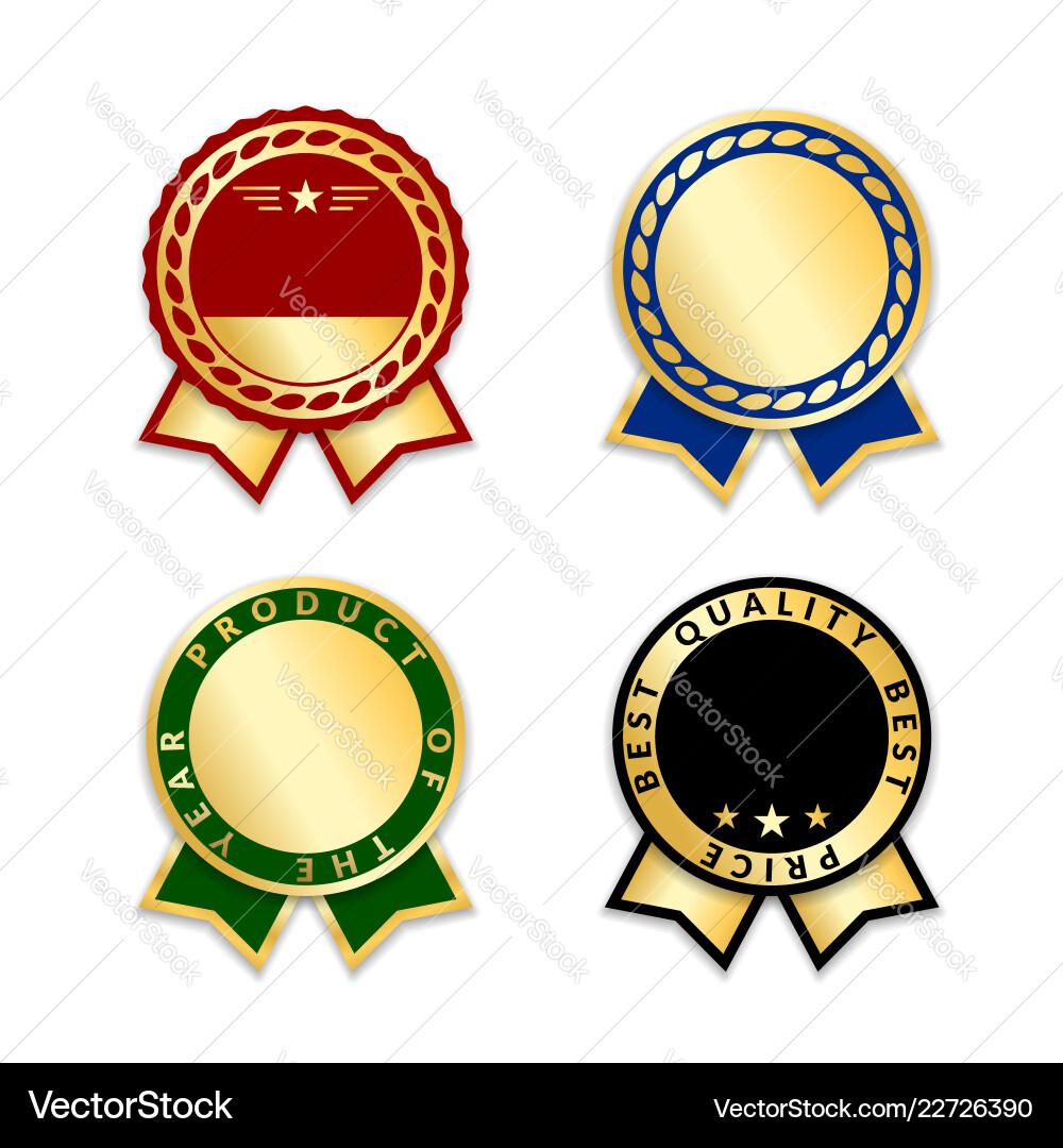 Award ribbon the best set Royalty Free Vector Image