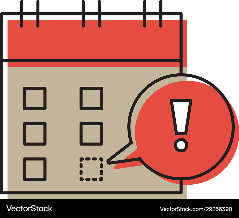 Calendar important day icon isolated on white Vector Image