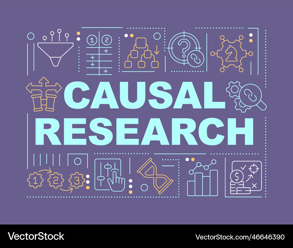 Causal research word concepts blue banner Vector Image