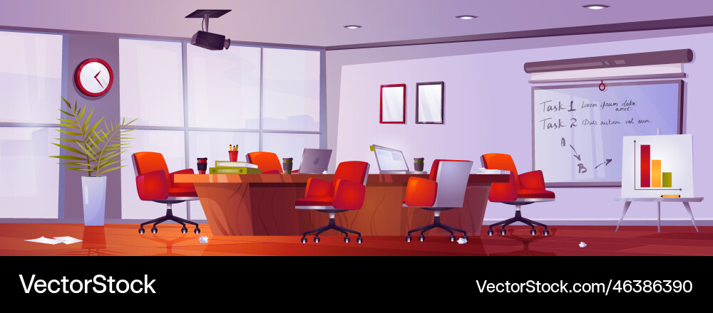 Conference room office boardroom interior Vector Image