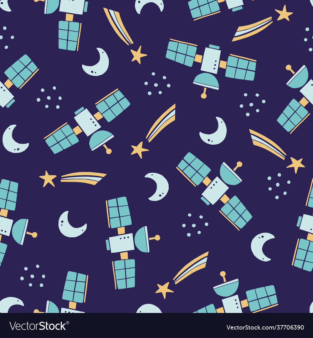 Cute childish seamless pattern space Royalty Free Vector