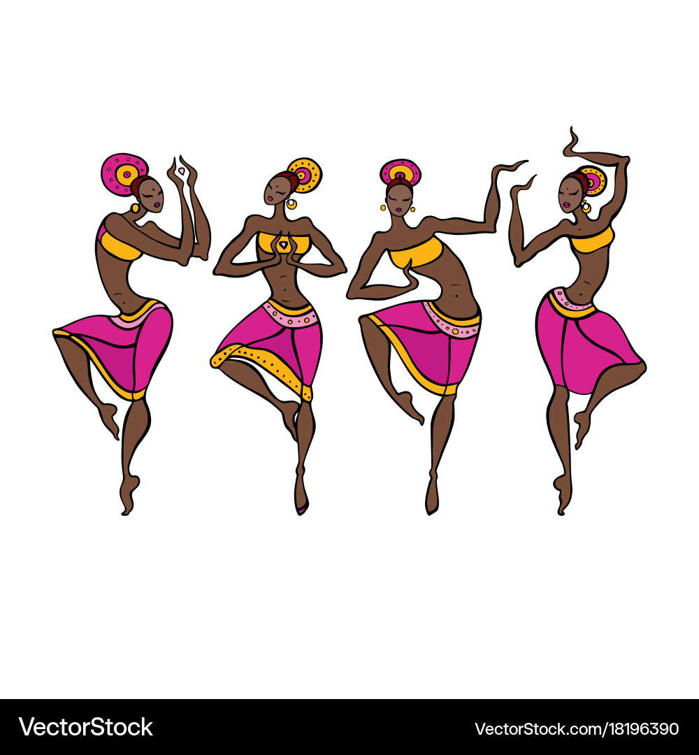 Dancing woman in ethnic style Royalty Free Vector Image