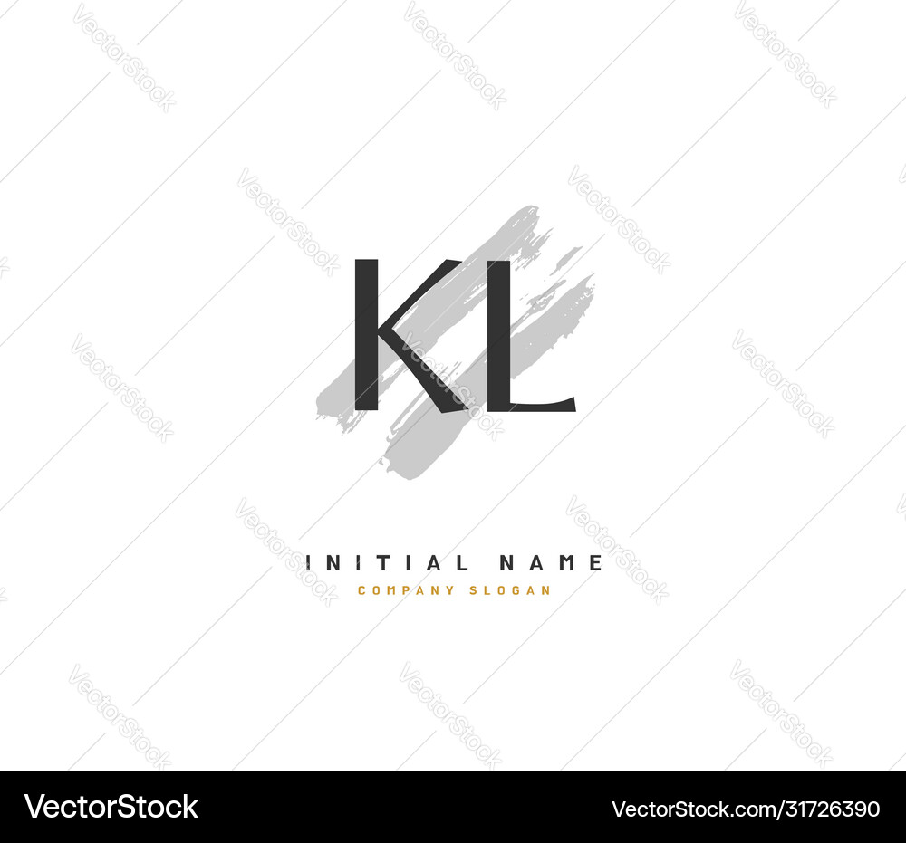 K l kl beauty initial logo handwriting logo Vector Image