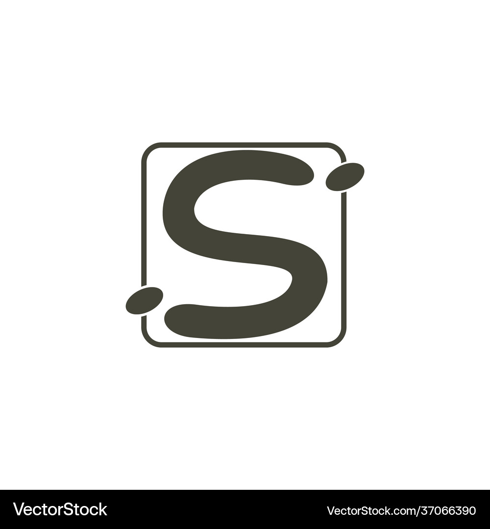 Letter s square orbital doodle design logo Vector Image