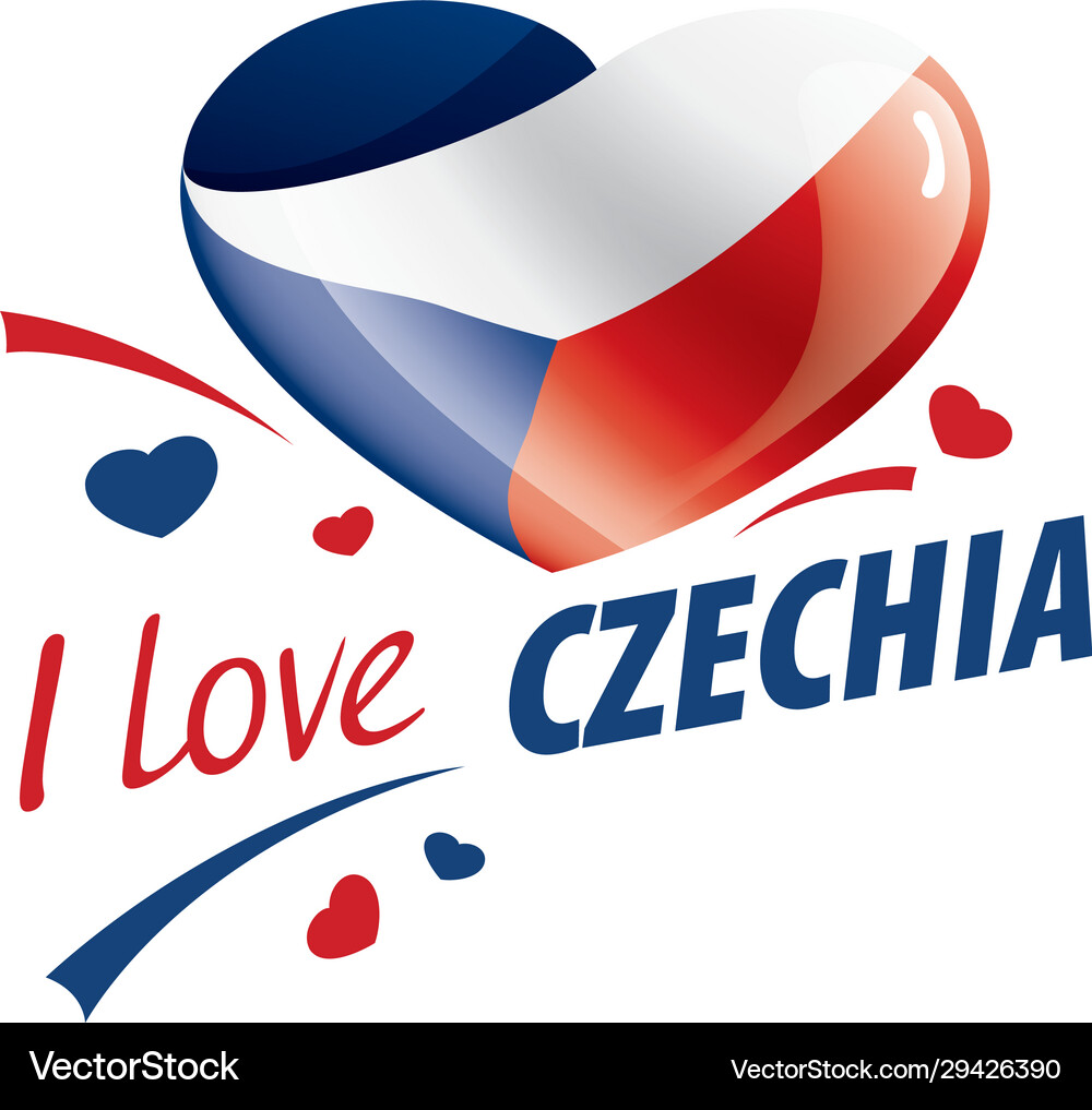 National flag czechia in shape Royalty Free Vector Image