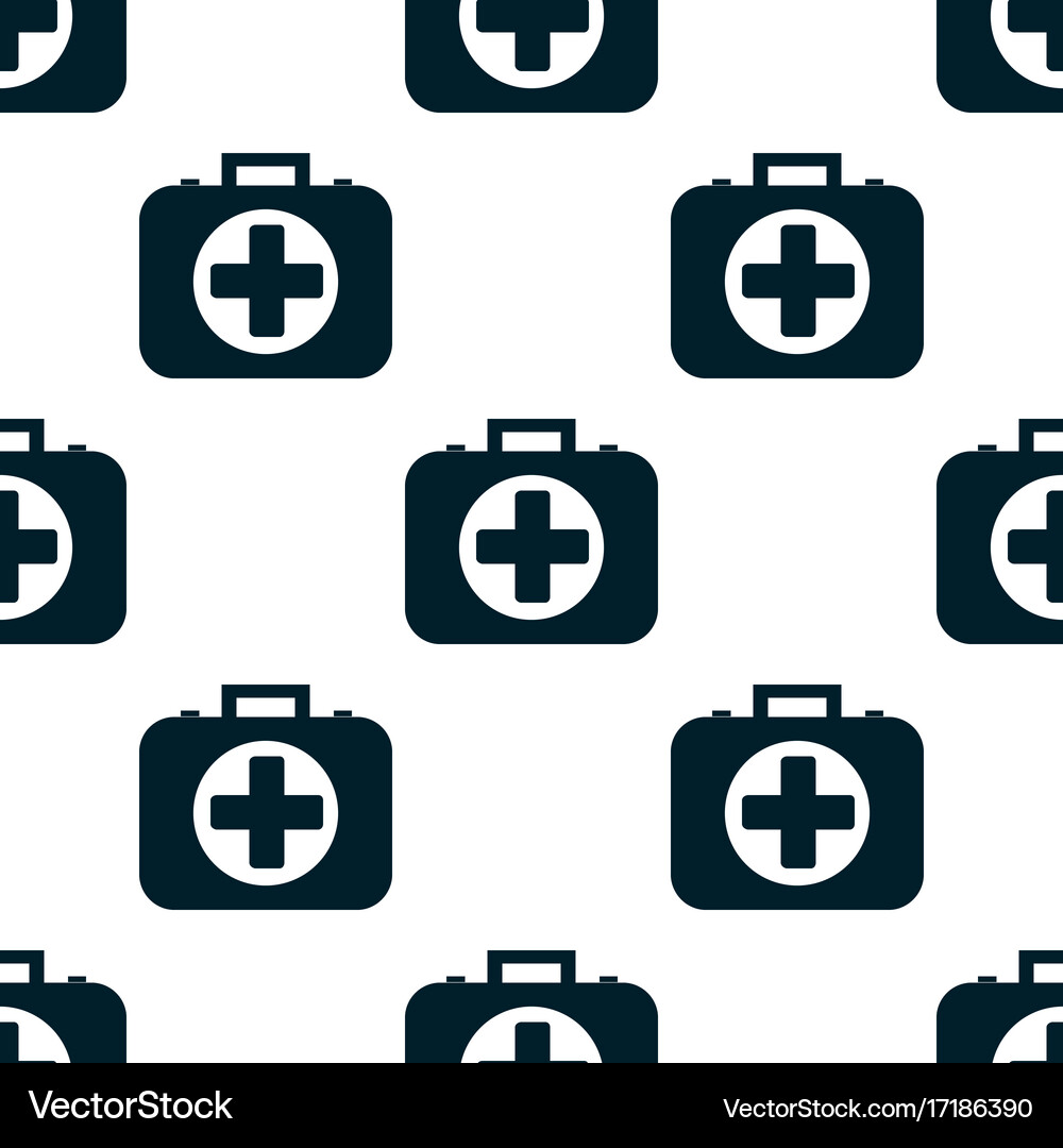 Pattern of the first aid kit isolated on white Vector Image