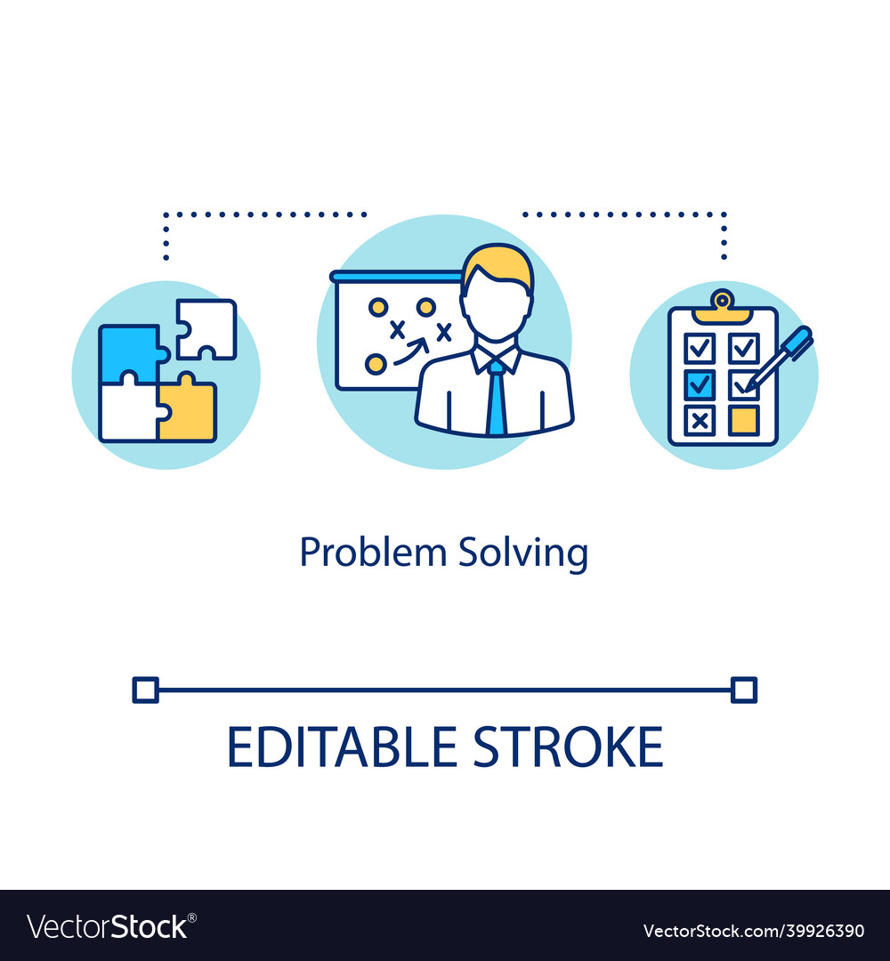 Problem solving concept icon cognitive process Vector Image Problem solving concept icon cognitive process Vector Image