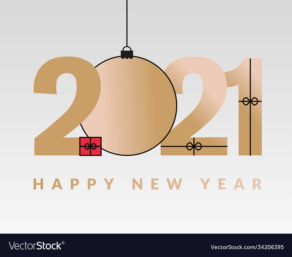 2021 happy new year with sphere design Royalty Free Vector