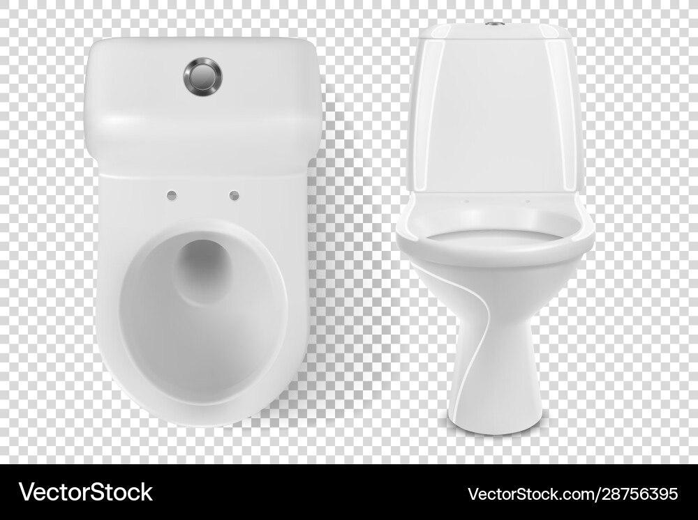 3d realistic white ceramic toilet icon set Vector Image