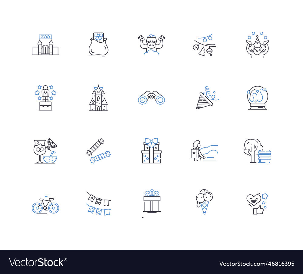 Advanced Enterprise Line Icons Collection Vector Image
