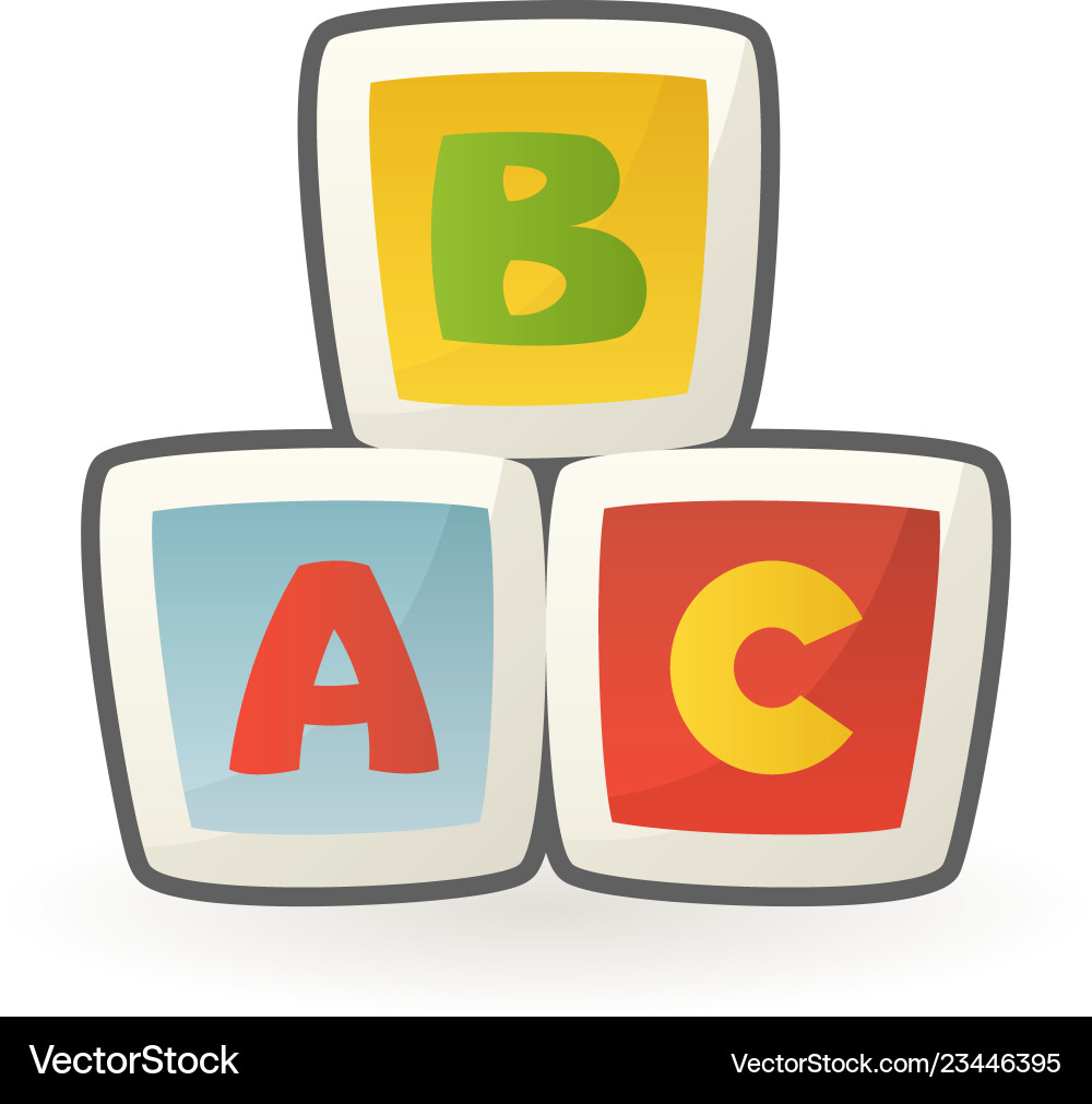 Bacubes building blocks early educational toy Vector Image
