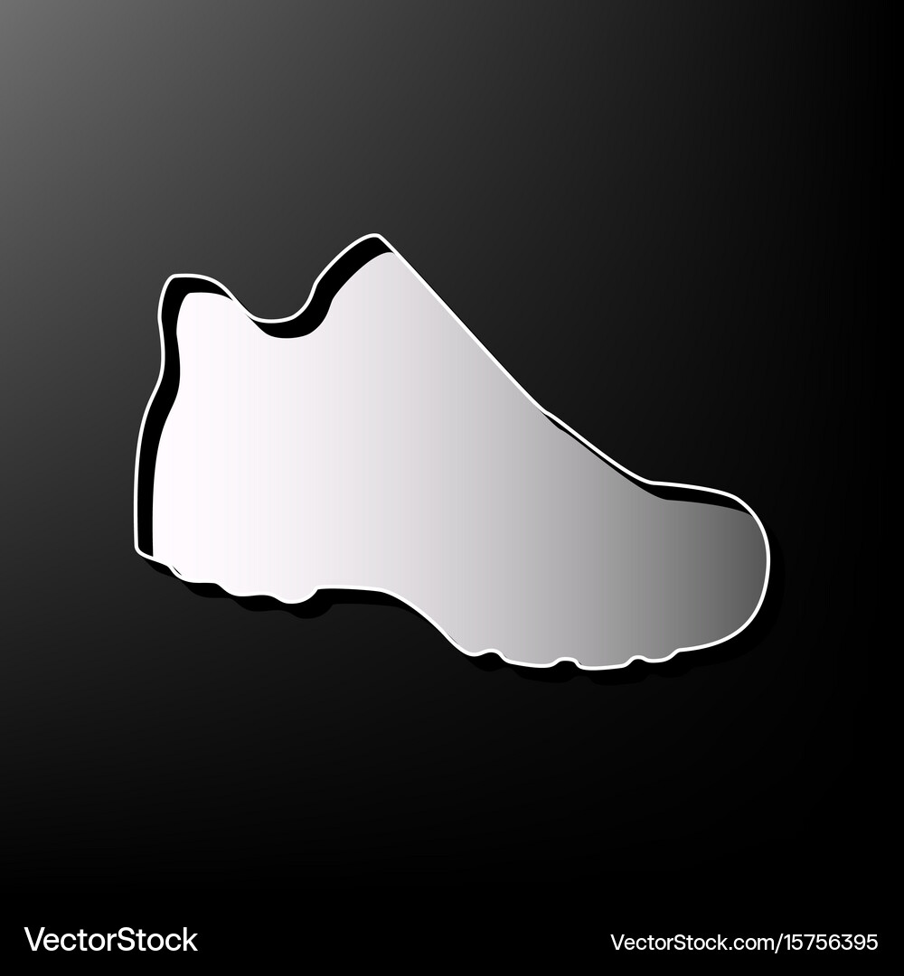 Boot sign gray 3d printed icon on black Royalty Free Vector