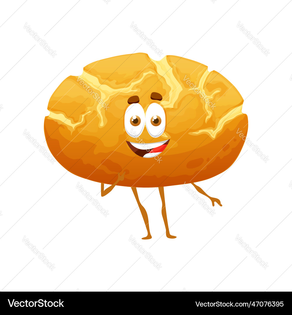 Cartoon portuguese corn broa bread character Vector Image