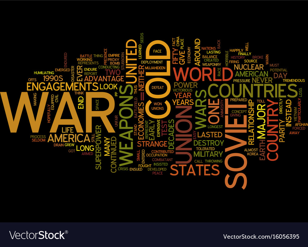 Cold war text background word cloud concept Vector Image