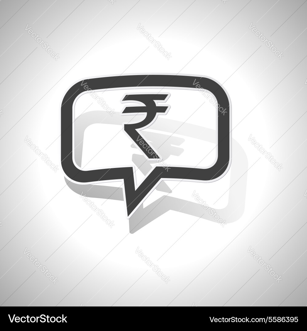 Curved rupee message icon Royalty Free Vector Image