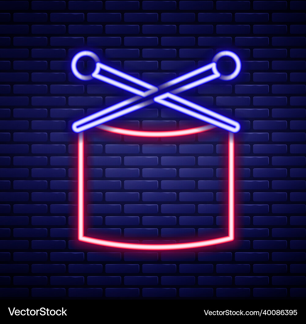 Glowing neon line knitting needles icon isolated Vector Image