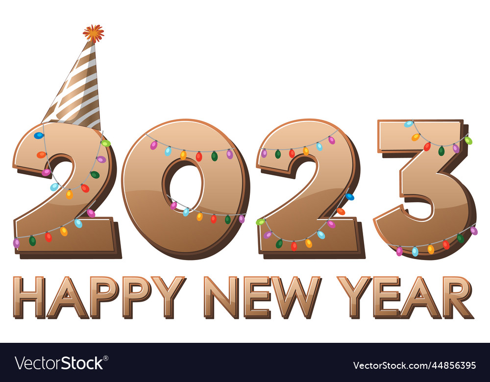 Happy new year 2023 text for banner design Vector Image