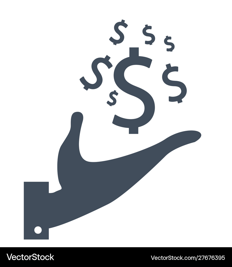 Money in hand icon Royalty Free Vector Image - VectorStock