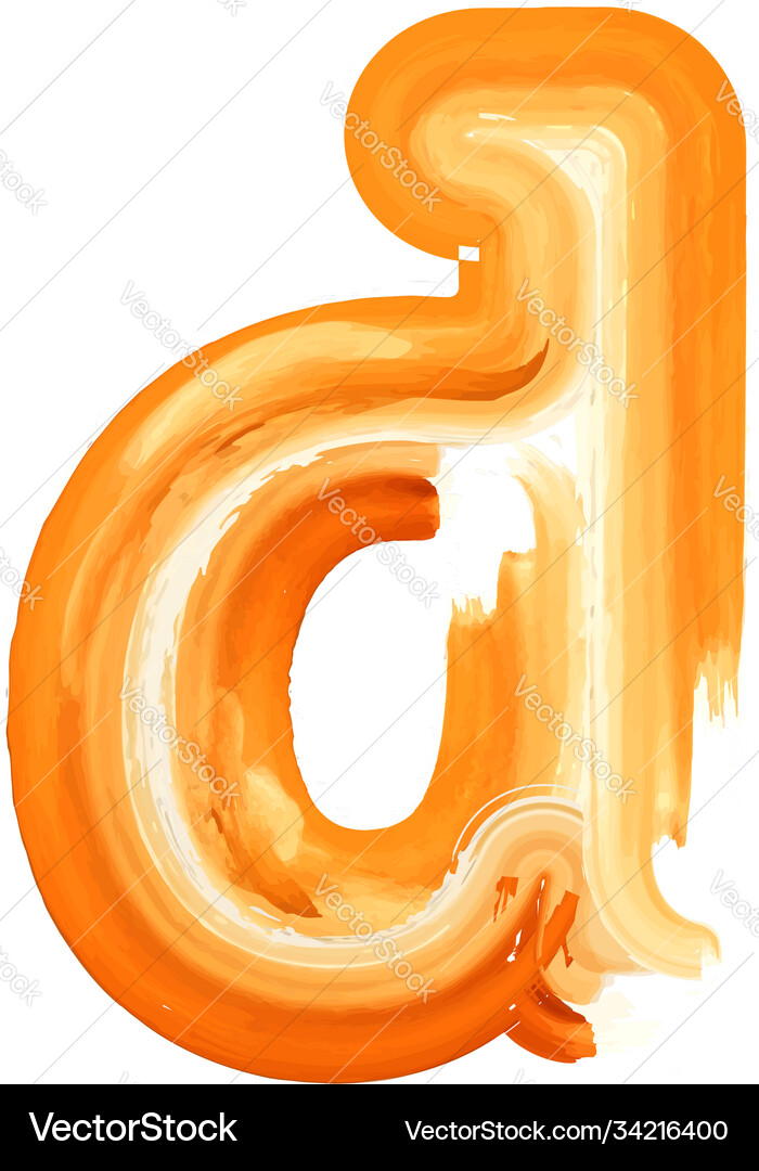 Abstract oil paint letter d Royalty Free Vector Image