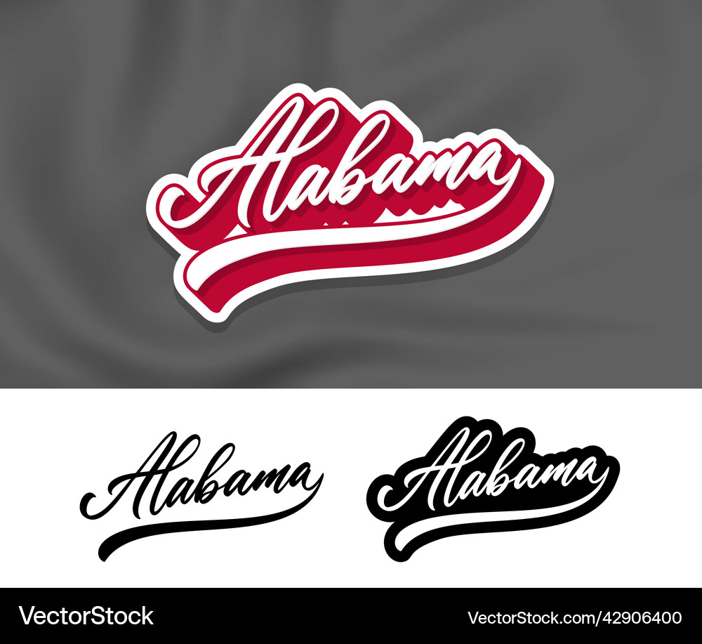 Alabama hand lettering design Royalty Free Vector Image