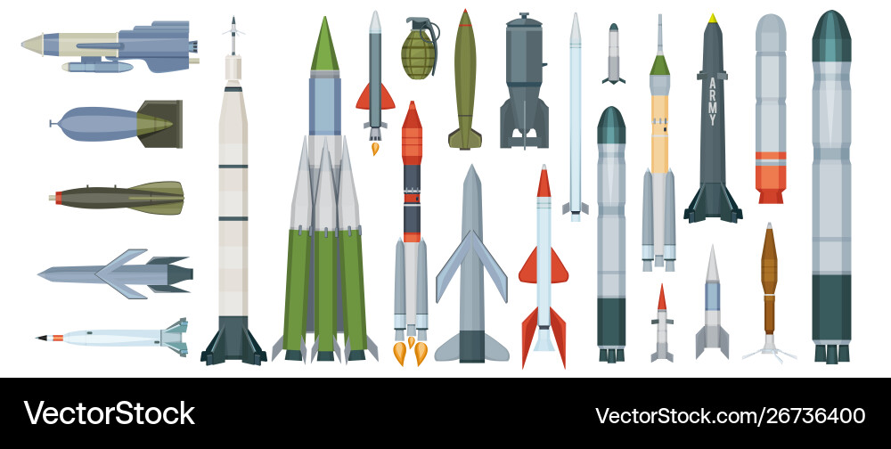 Army weapons propeller engine military missile Vector Image