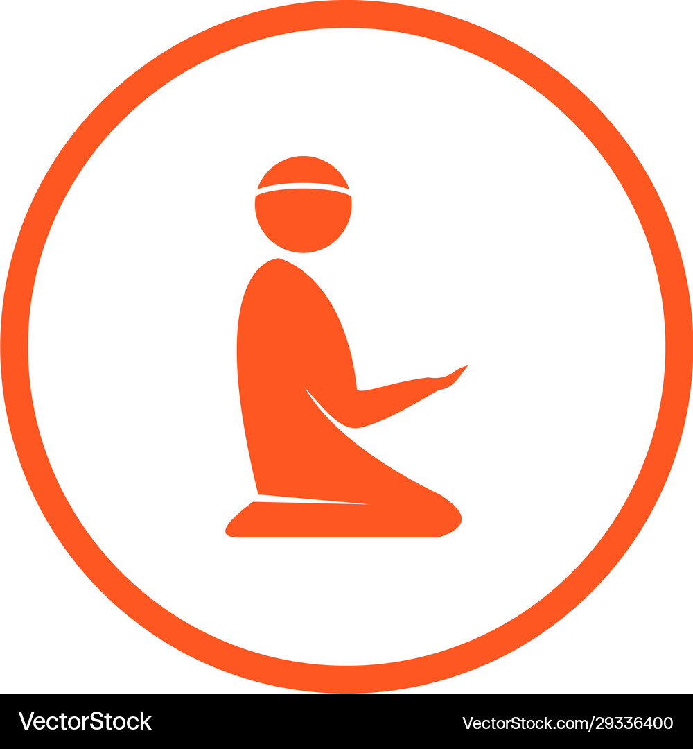 Beautiful offering prayer glyph icon Royalty Free Vector