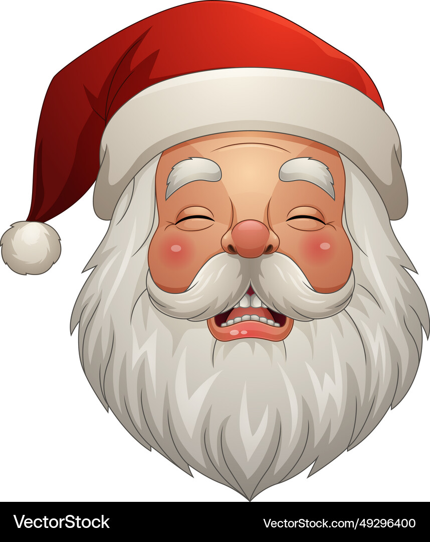 Cartoon crying santa claus head Royalty Free Vector Image