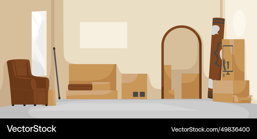 Cartoon flat interior housewarming various Vector Image