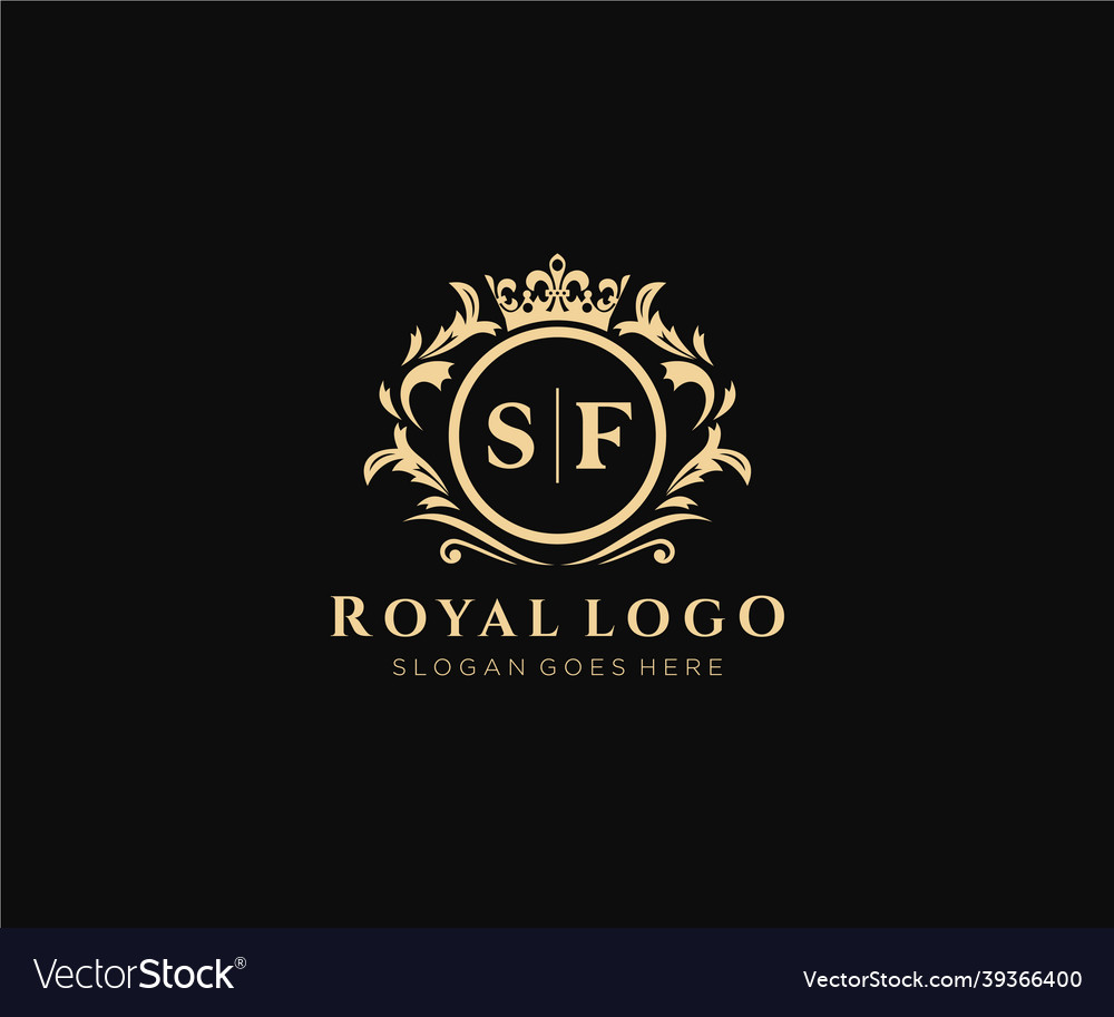 Initial sf letter luxurious brand logo template Vector Image