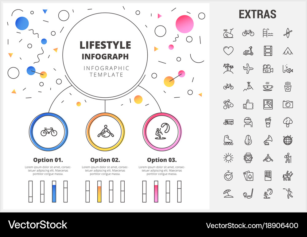 Lifestyle infographic template elements and icons Vector Image