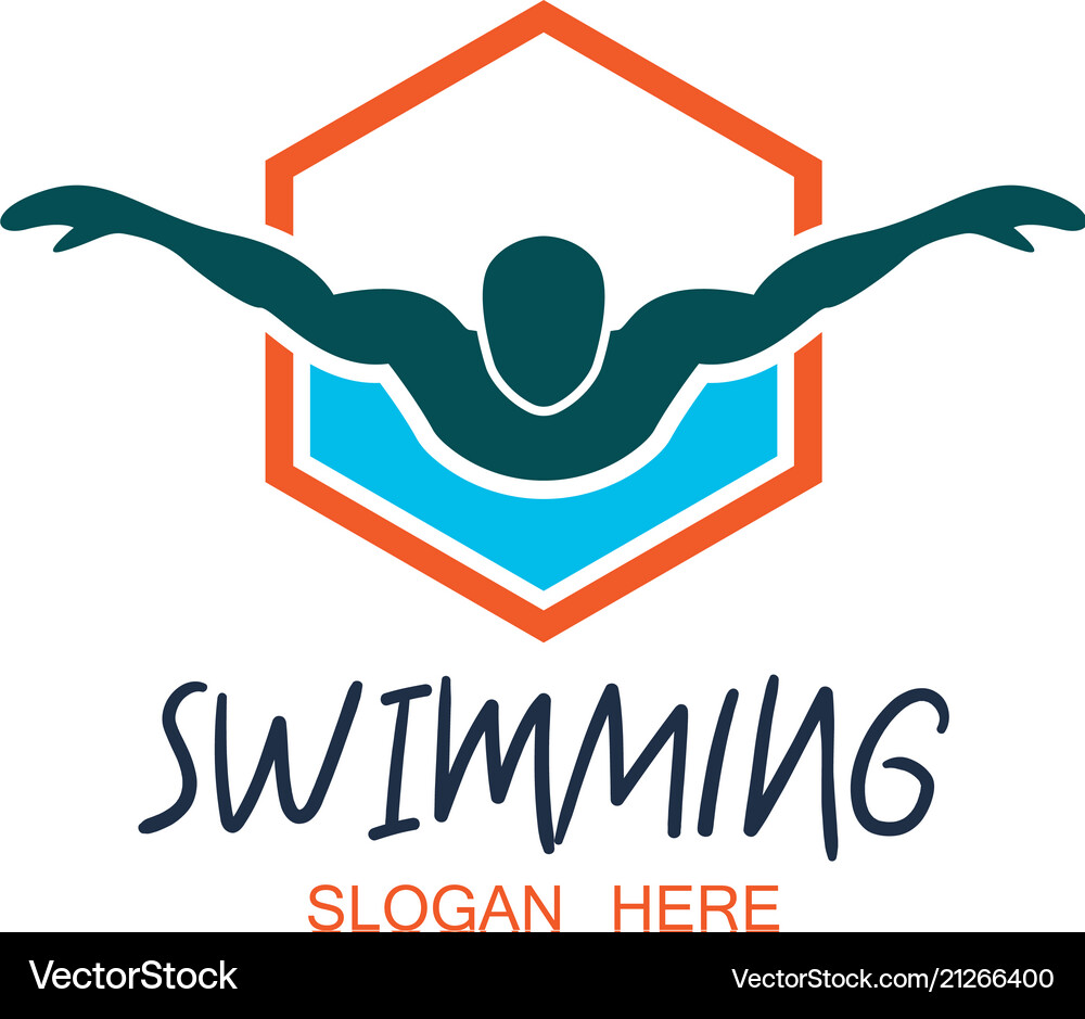 Swimming logo with text space for your slogan Vector Image