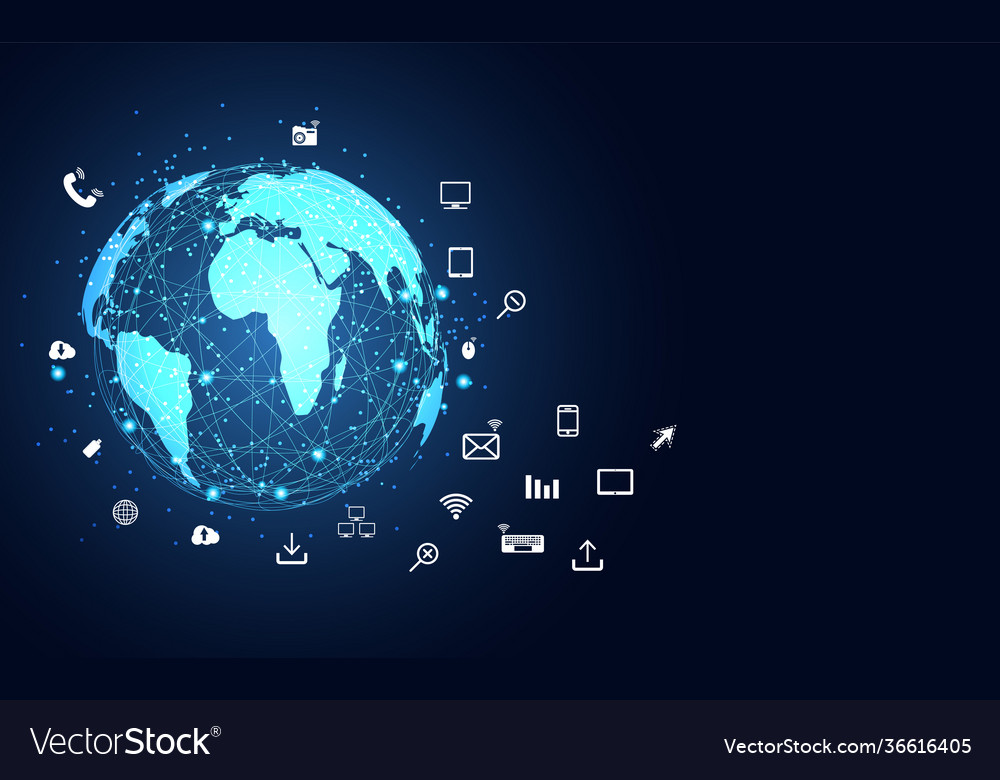Abstract internet things network technology Vector Image