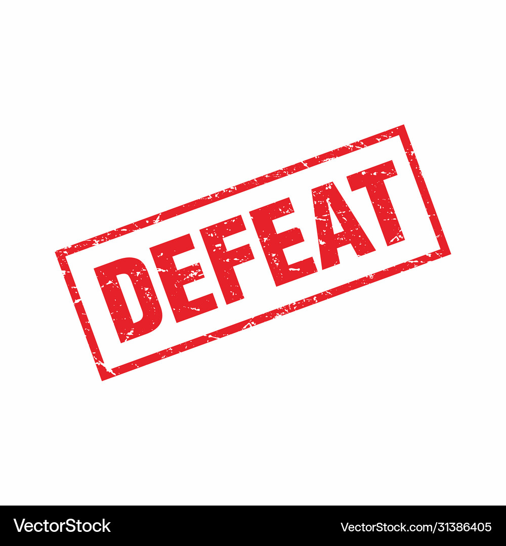 Abstract red grunge defeat stamp sign Royalty Free Vector