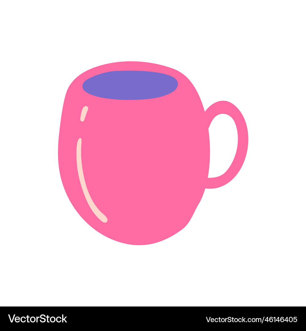 Cartoon color cute mug kitchen icon Royalty Free Vector
