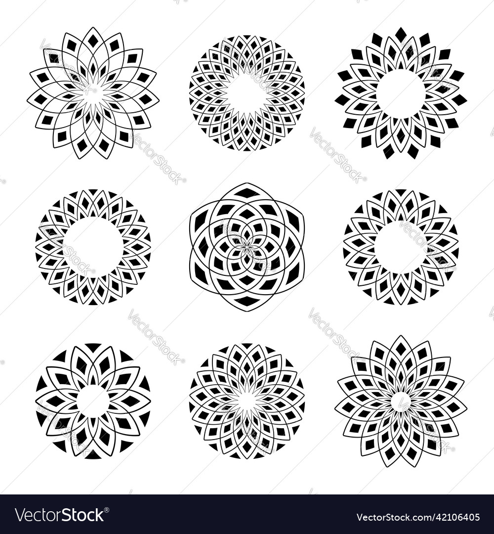 Circle design elements Royalty Free Vector Image
