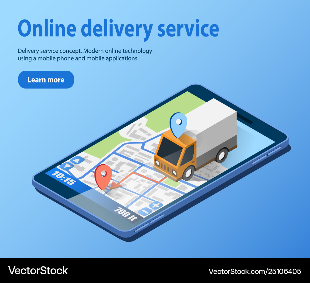 Delivery service concept cargo truck Royalty Free Vector
