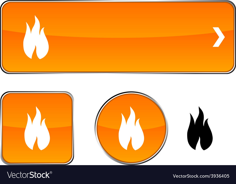 Fire button set Royalty Free Vector Image - VectorStock