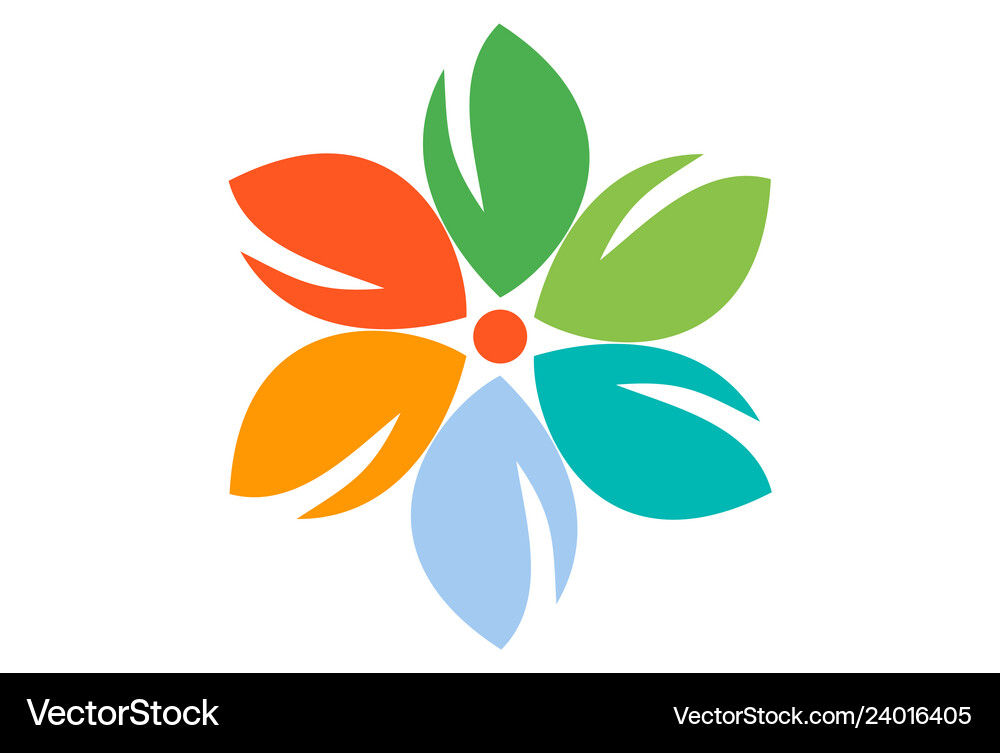 Flower color design logo icon Royalty Free Vector Image