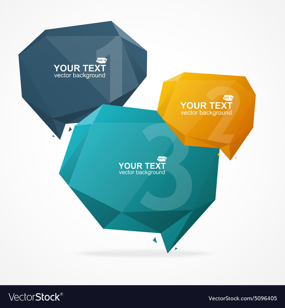 Geometric bubble text menu Royalty Free Vector Image